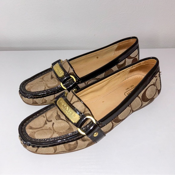 Coach | Shoes | Coach Felisha Womens Loafers In Signature Brown | Poshmark